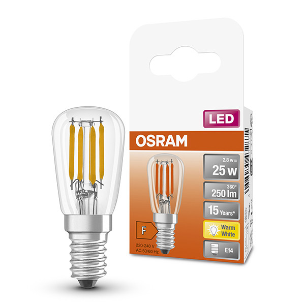 Osram LED lamp E14 | Buis T26 | Filament | Helder | 2700K | 2.8W (25W) Osram 123led.nl